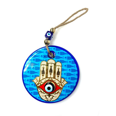 Hand Painted Fancy Little Gold Evil Eye 6" x 11" 1 Count Assorted ...