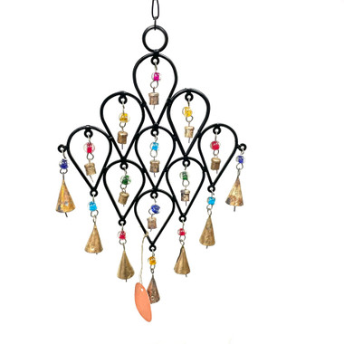 Iron Teardrops Metal Chime Metal 24"x10" - Paykoc Imports, Inc.