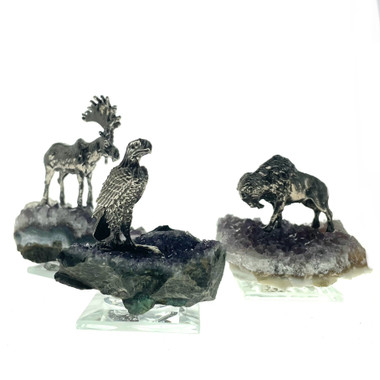 Large Pewter Figures on Amethyst Chunk 1 Count Assorted - Paykoc ...