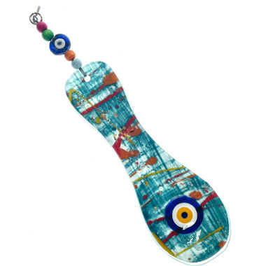 Glass Evil Eye Spoon with Beads 1 Count Assorted Colors - Paykoc ...