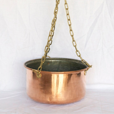 C00235 Hanging Pot W/Brass Chain 12" X 6" (24" Chain) - Paykoc Imports ...