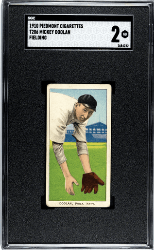 1910 T206 Mickey Doolan Fielding Piedmont 350 SGC 2