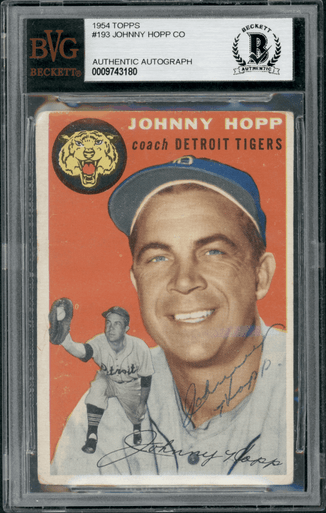 BVG Authentic Auto 1954 Topps Johnny Hopp