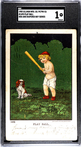 SGC 1 1905 Ullman Mfg. Co. PC798-C6 Baseball Postcards Dog and Diapered ...
