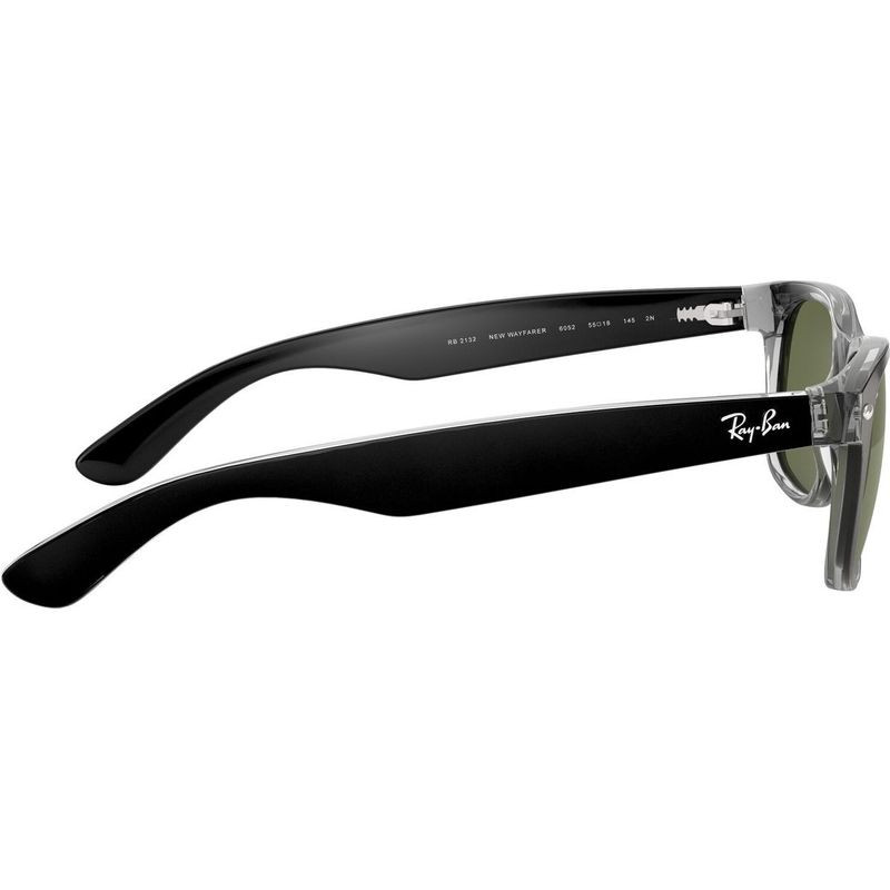 Ray-Ban New Wayfarer Classic RB2132 Black/Green G55 | Zip