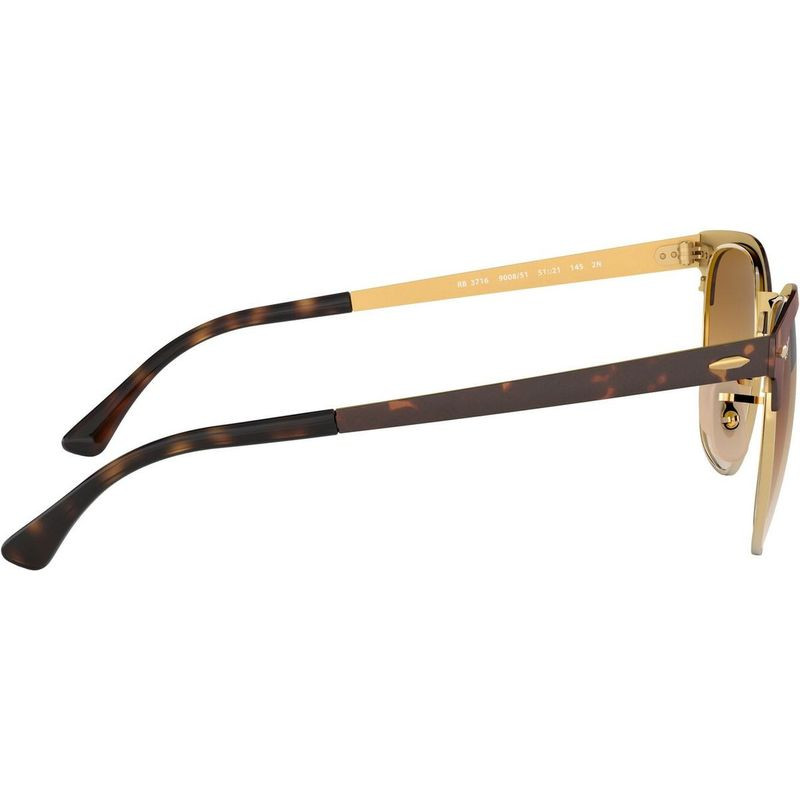 Ray-Ban Clubmaster Metal RB3716 Gold Top Havana/Brown | Zip
