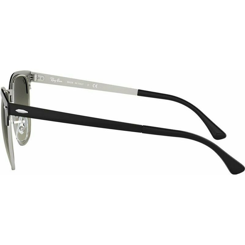 Ray-Ban Clubmaster Metal RB3716 Silver Black Top/Grey | Zip
