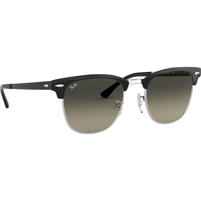 Ray-Ban Clubmaster Metal RB3716 Silver Black Top/Grey | Zip