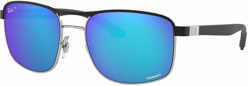 Ray-Ban Chromance RB3660CH Matte Black Top on Silver/Blue Mirror ...