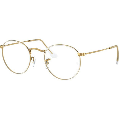 Ray-Ban Prescription Glasses Round Metal RX3447V Gold/Clear
