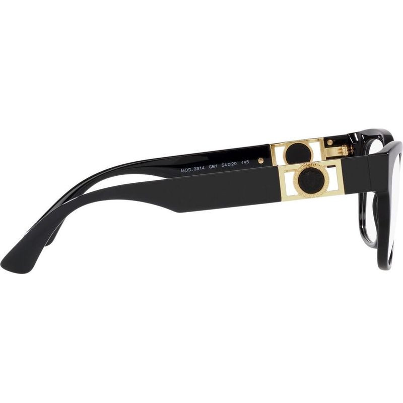 Shop Versace Prescription Glasses VE3314 Black/Clear Glasses