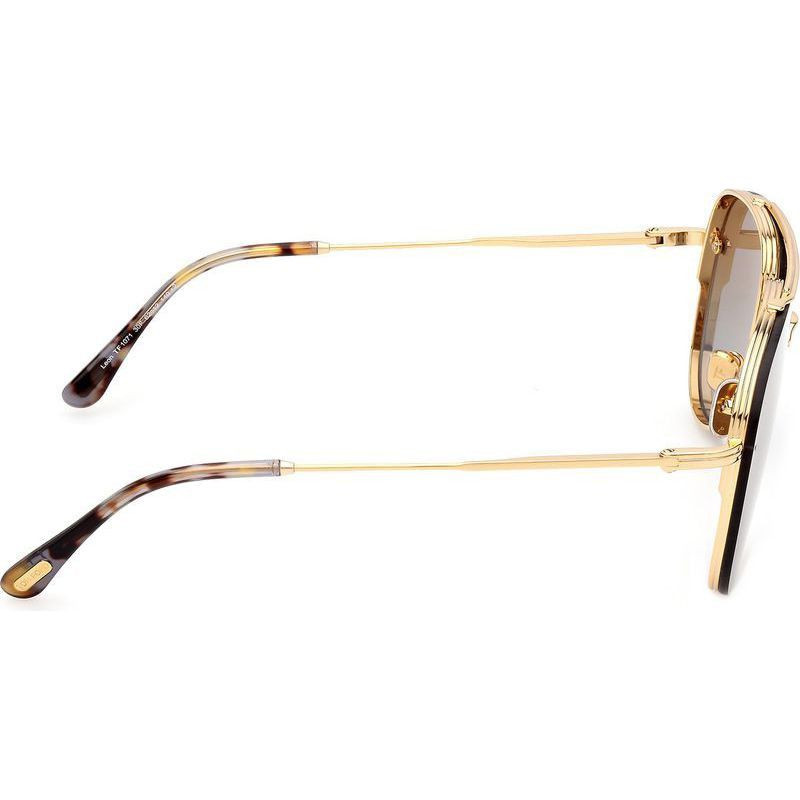 Shop Tom Ford Leon FT1071 Shiny Deep Gold/Brown Sunglasses