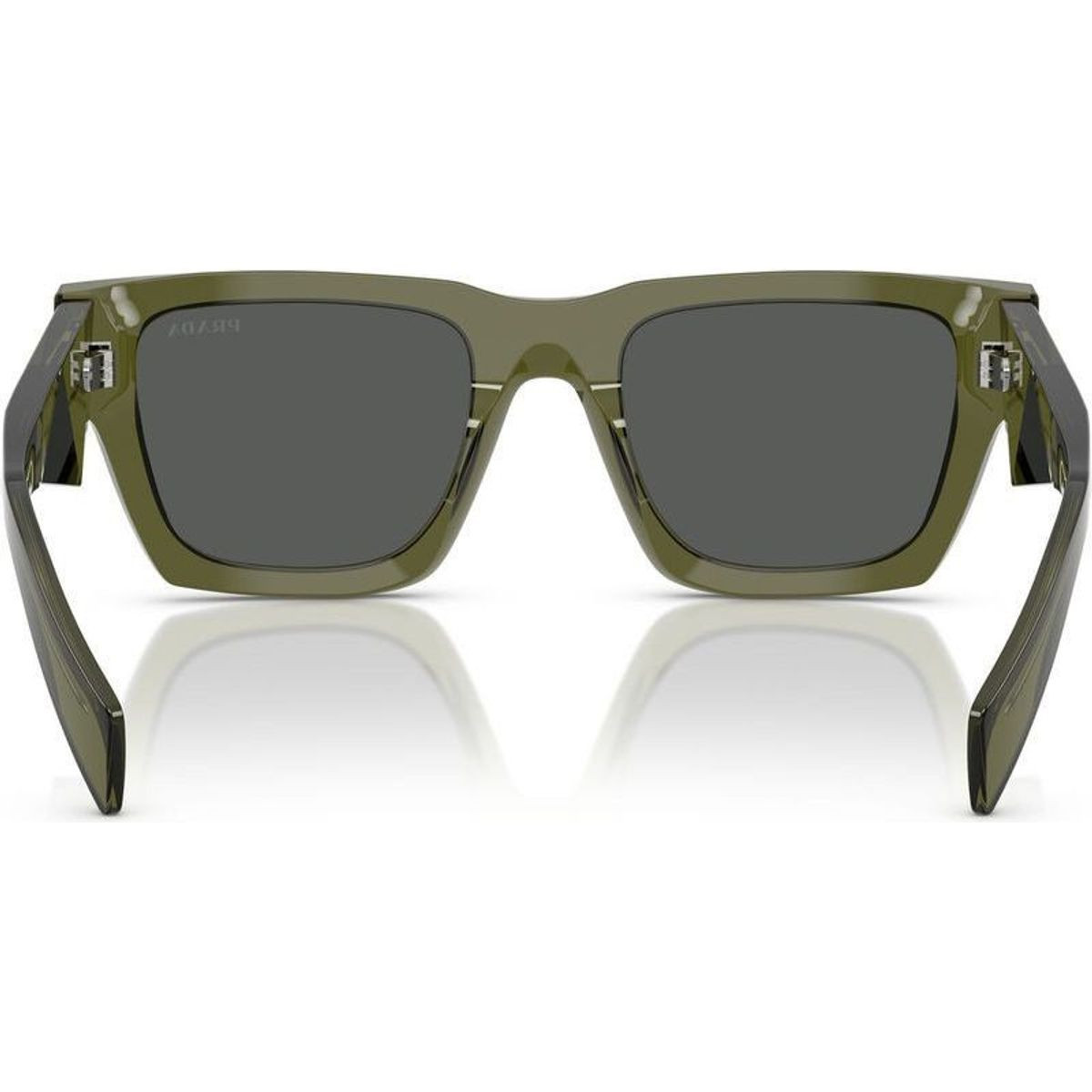 Shop Prada PRA06S Sunglasses Transparent Military/Dark Grey