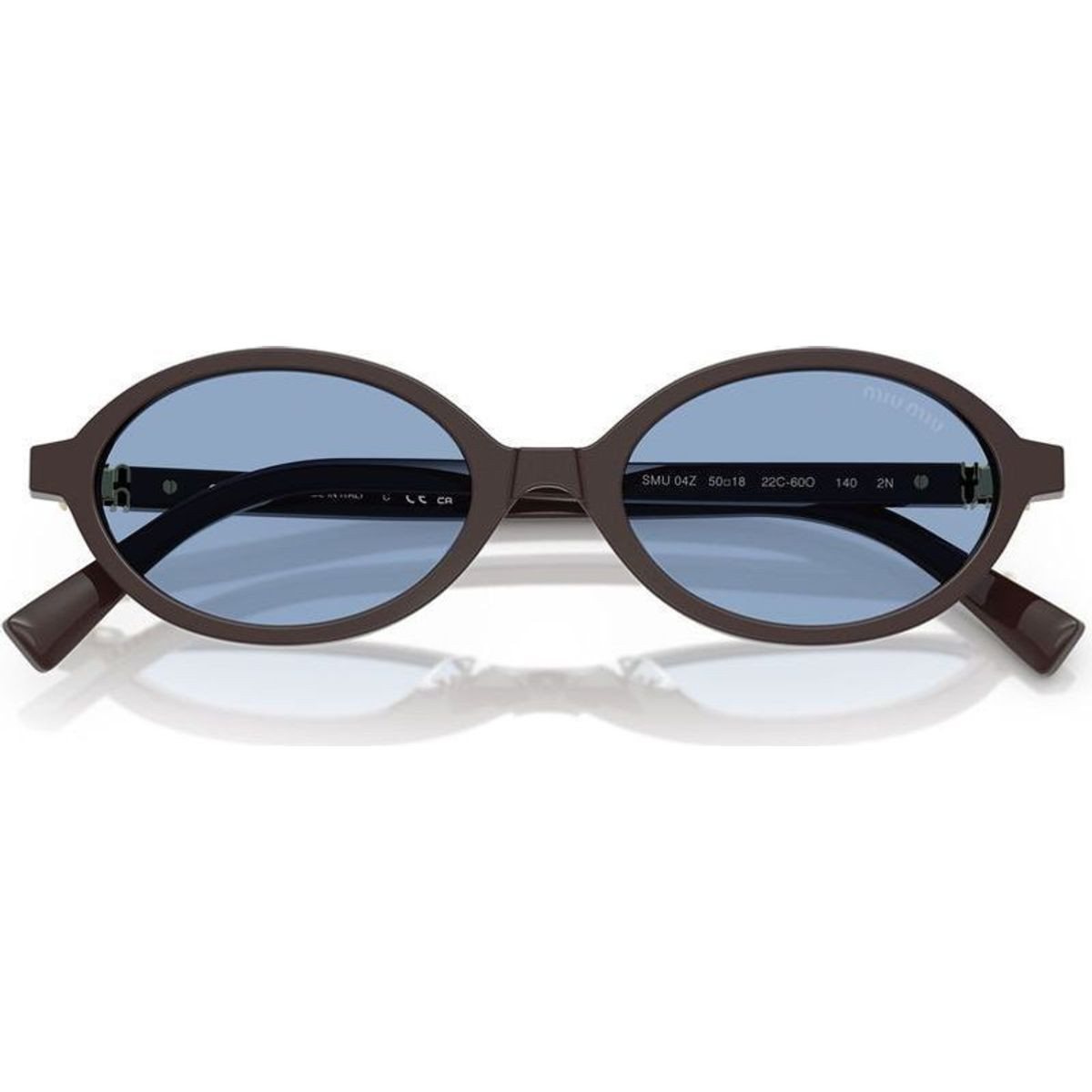 Shop Miu Miu MU04ZS Sunglasses Moka/Light Blue | Afterpay