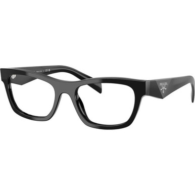 Shop Prada Prescription Glasses PR08ZV Black/Clear Glasses