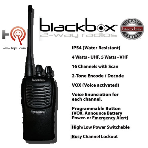 Blackbox + series UHF 2-way Business Radio 4 watts with 16CH. Free ...