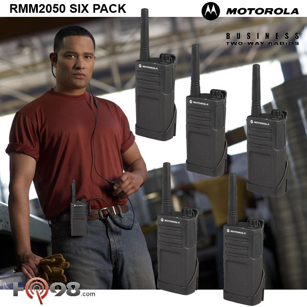 Six pack of MURS Motorola RMM2050 VHF Two Way Radio 2W 5CH Handheld ...