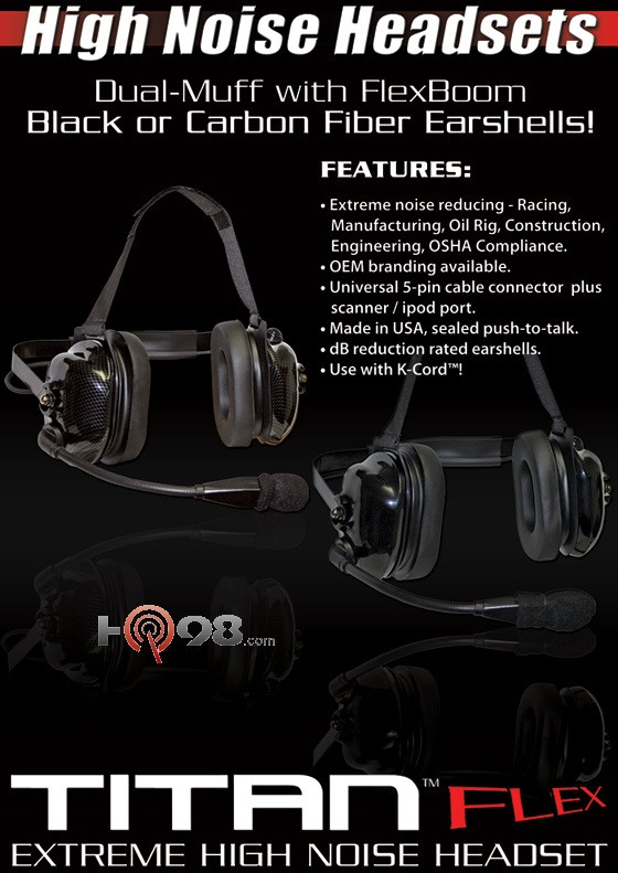 OEM Titan Flexboom Dual Ear Muff headset with K Cord Connector included ...