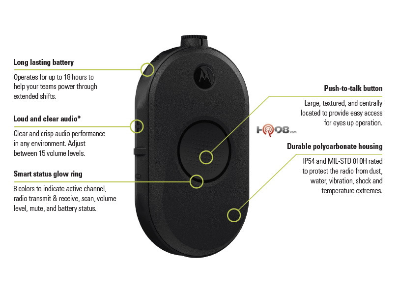 Motorola CLP1010e Two Way Radio with Free Headset For Restaurants ...