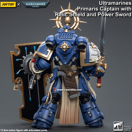 JOYTOY Warhammer 40K Ultramarines Primaris Captain with Relic Shield ...
