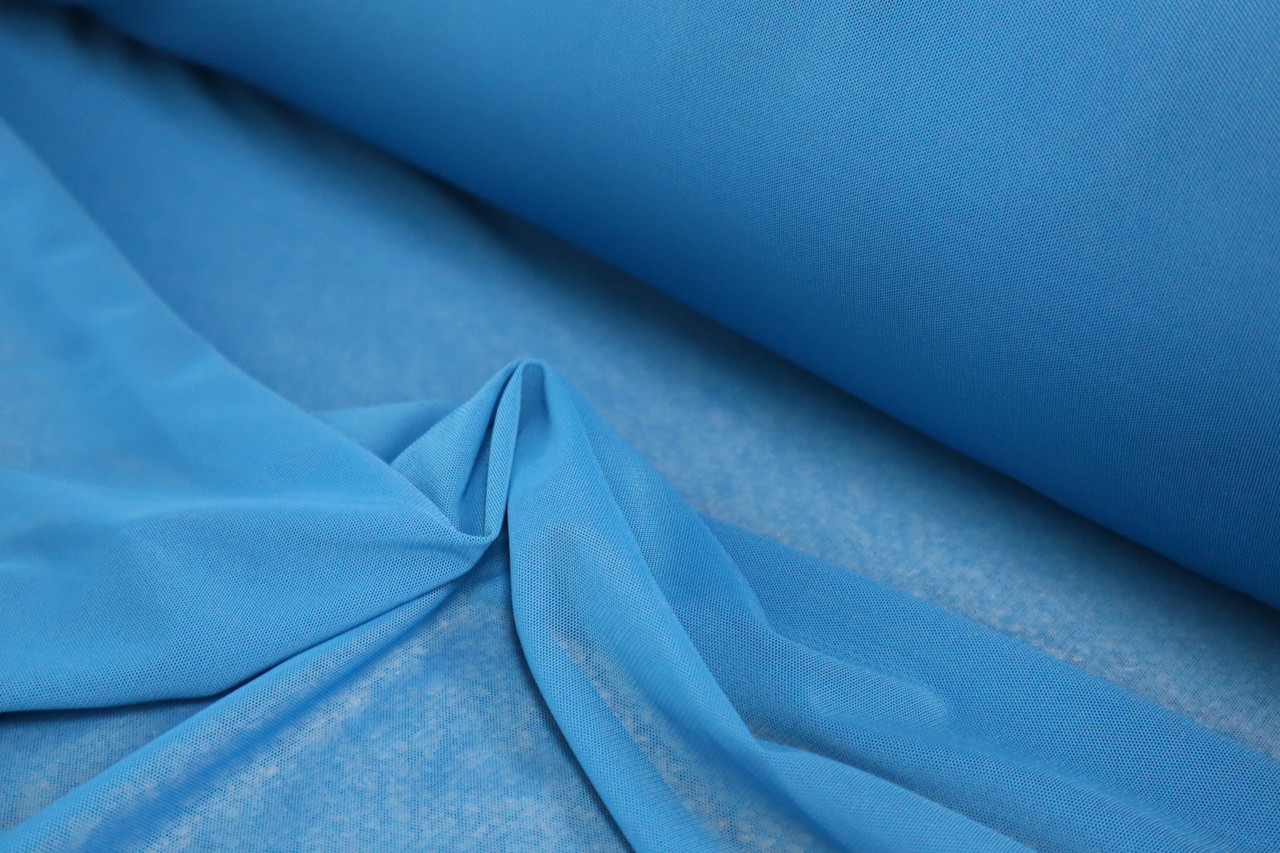ABYSS BLUE POWER MESH NYLON SPANDEX TRICOT KNIT FABRIC - ATHLEISURE ...