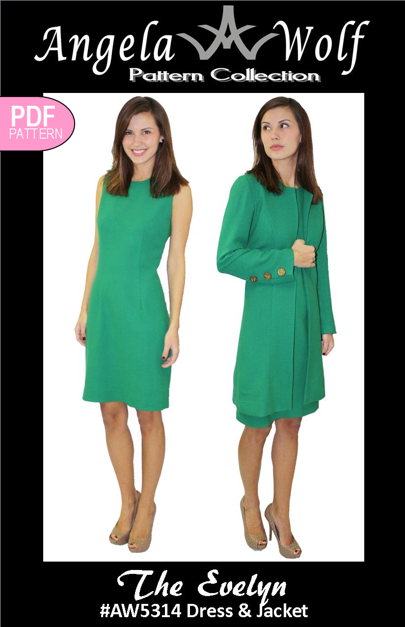 The Evelyn Dress & Jacket Sewing DIGITAL PDF PATTERN | Angela Wolf ...