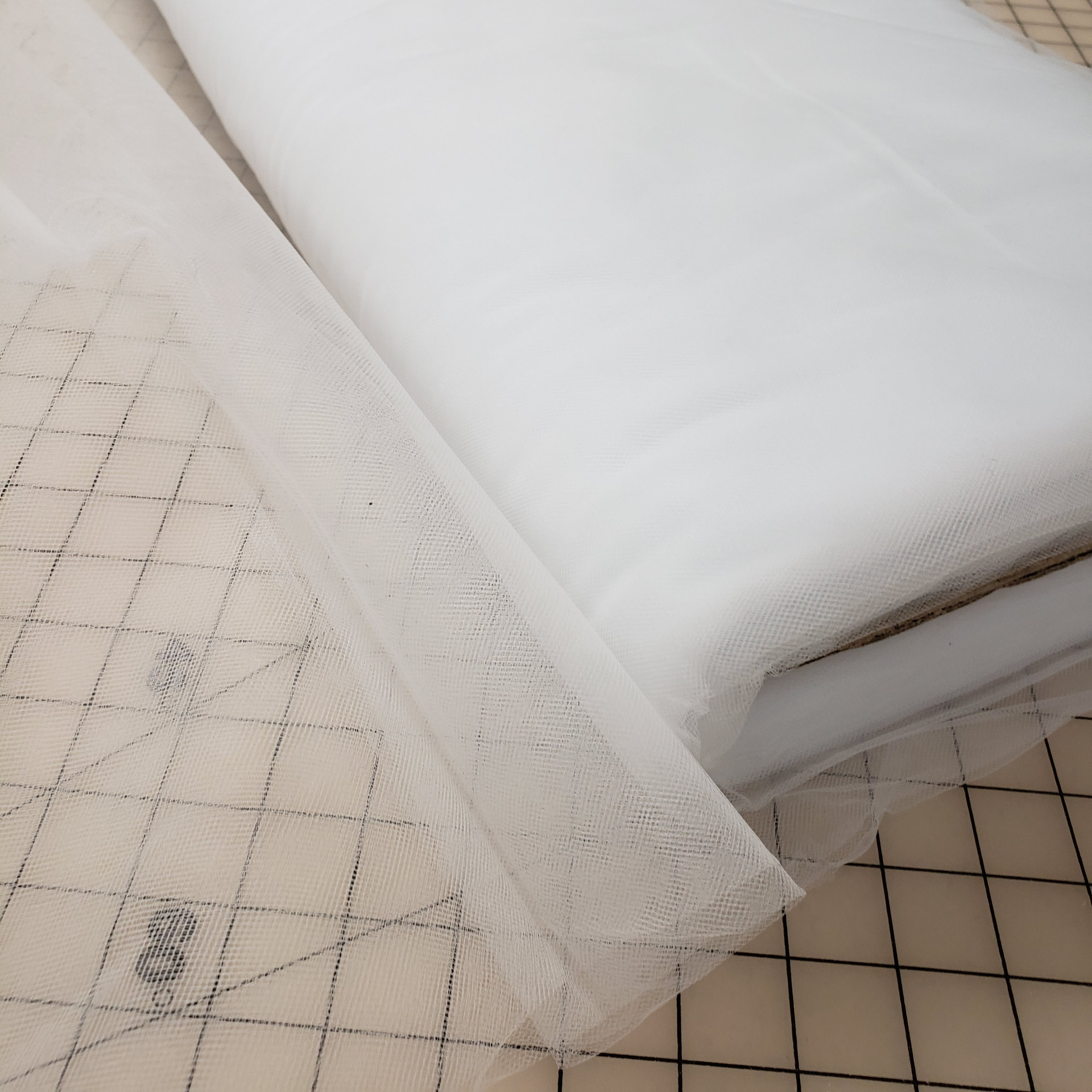 180" WIDE WHITE NYLON TULLE FABRIC