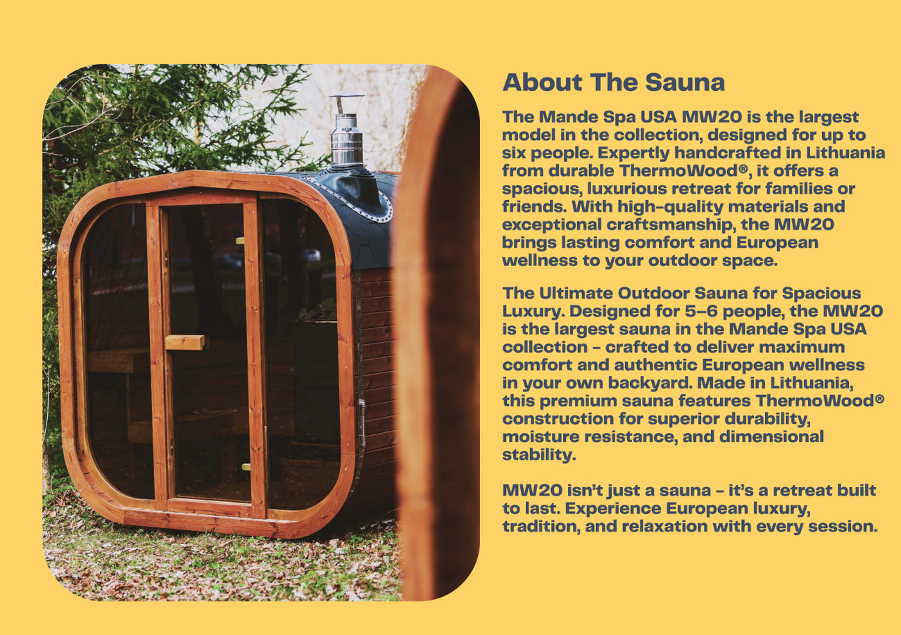 Mande MW20 Large Outdoor Sauna Pod Kit