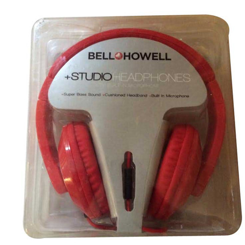Price Shown Includes USA Shipping / Bell Howell Red Studio Headphones ...