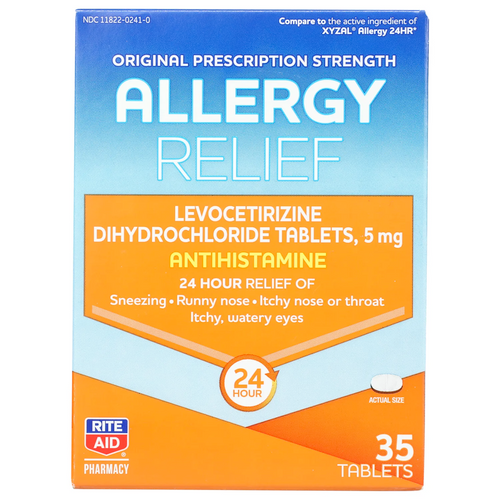 35 Tablets Rite Aid 24 hours OTC Allergy Relief Antihistamine Exp 5/ ...