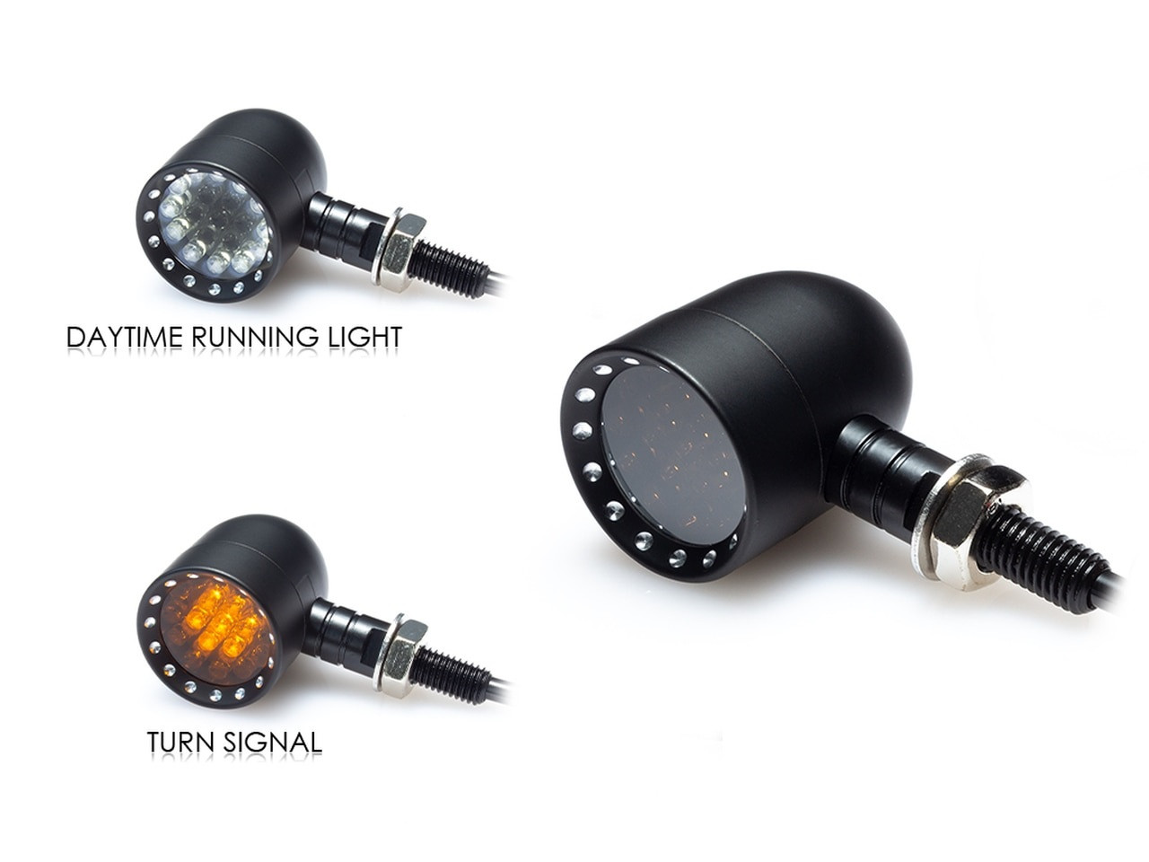 Black Brass Machined Aluminum Micro LED I| Turn Signals