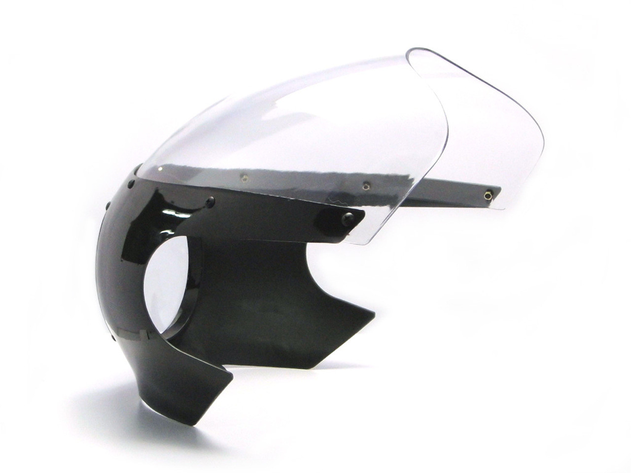 Black Cafe Racer Drag Racer Motorcycle Fairing | Clear Windshield | W ...