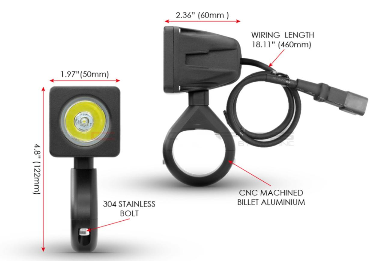 Cube Motorcycle Spot light | Fork Mount | Auxiliary Headlight Assembly ...