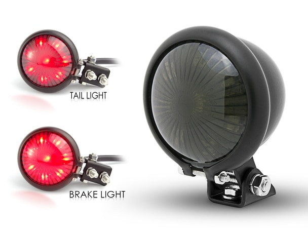 Solid Mini Flush Mount Black Motorcycle LED Brake Stop | Taillight