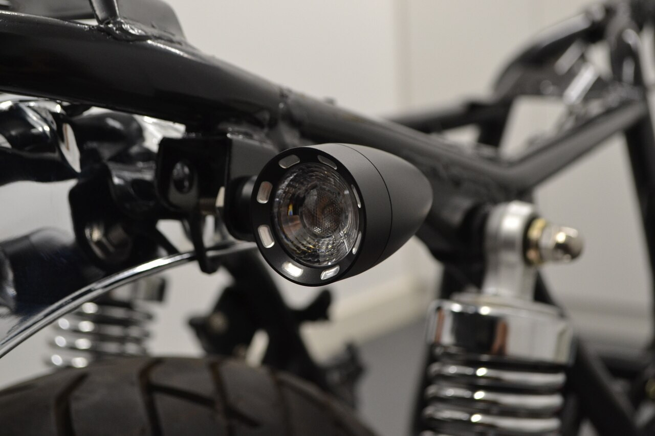 3 in 1 Black Billet Integrated Motorcycle LED Stop | Tail Lights | Turn ...