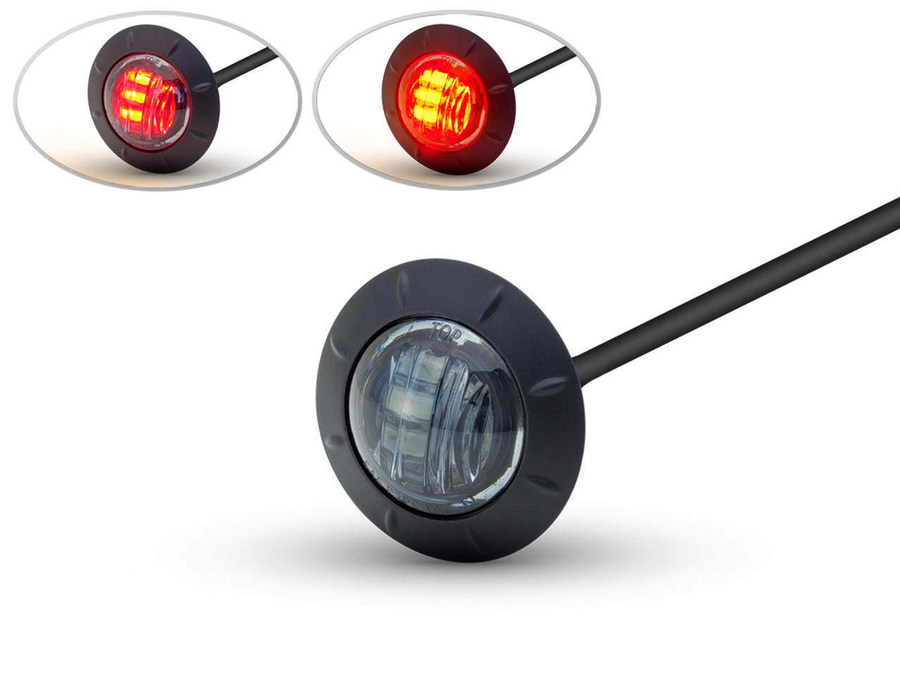 Black Mini Bates LED Stop | Motorcycle Tail Light | Smoked Lens