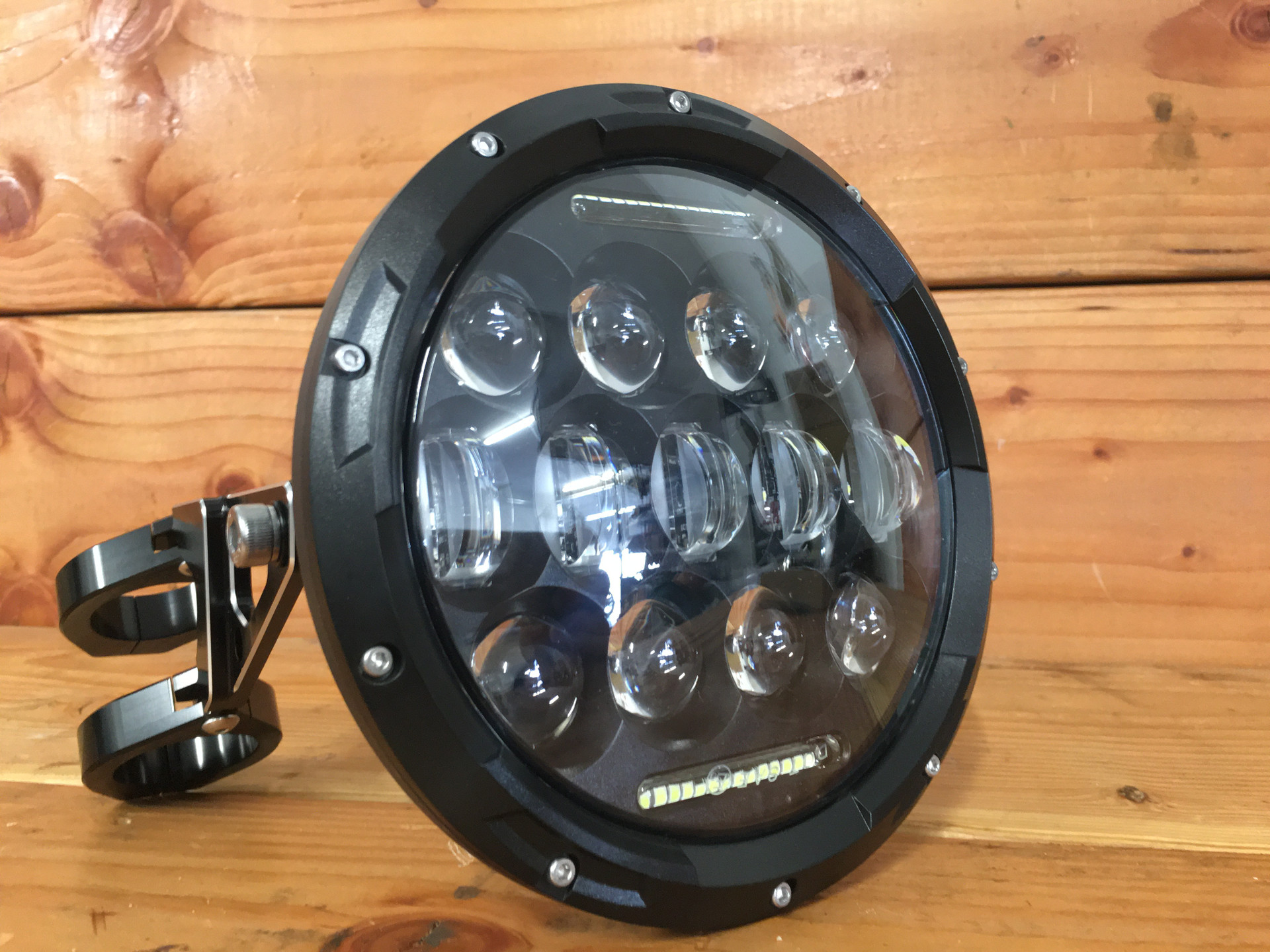 7 Inch Motorcycle Projector Headlight LED Kit Billet Bracket | LED ...