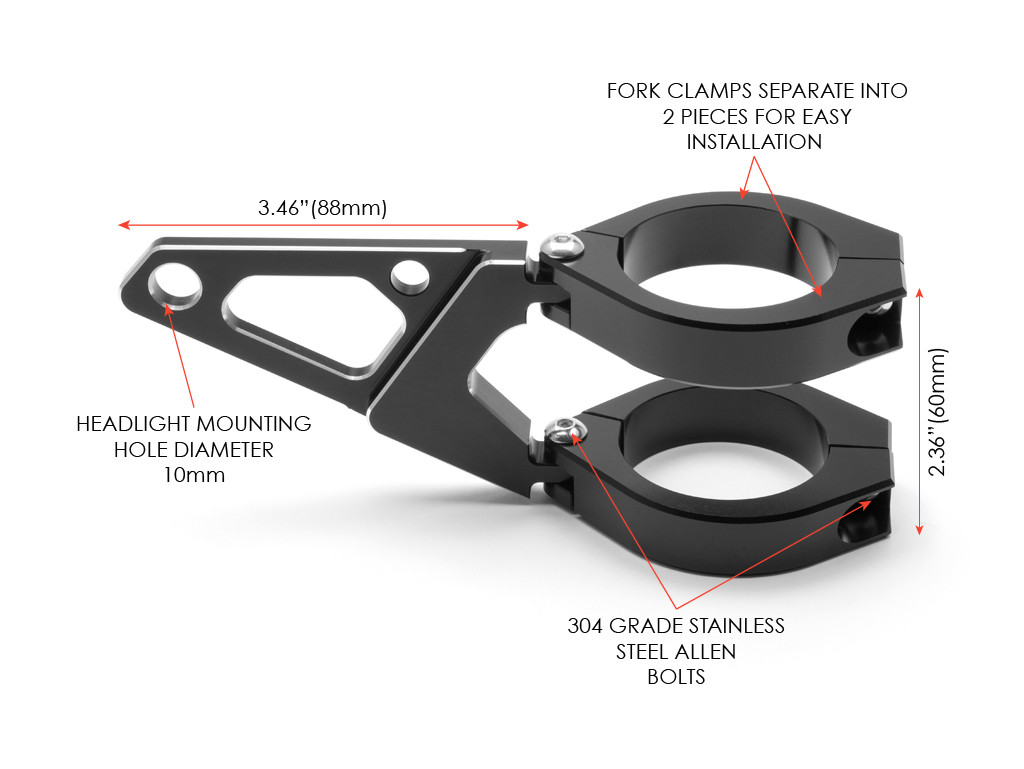 Motorcycle Billet Headlight Fork Bracket | Easy Install