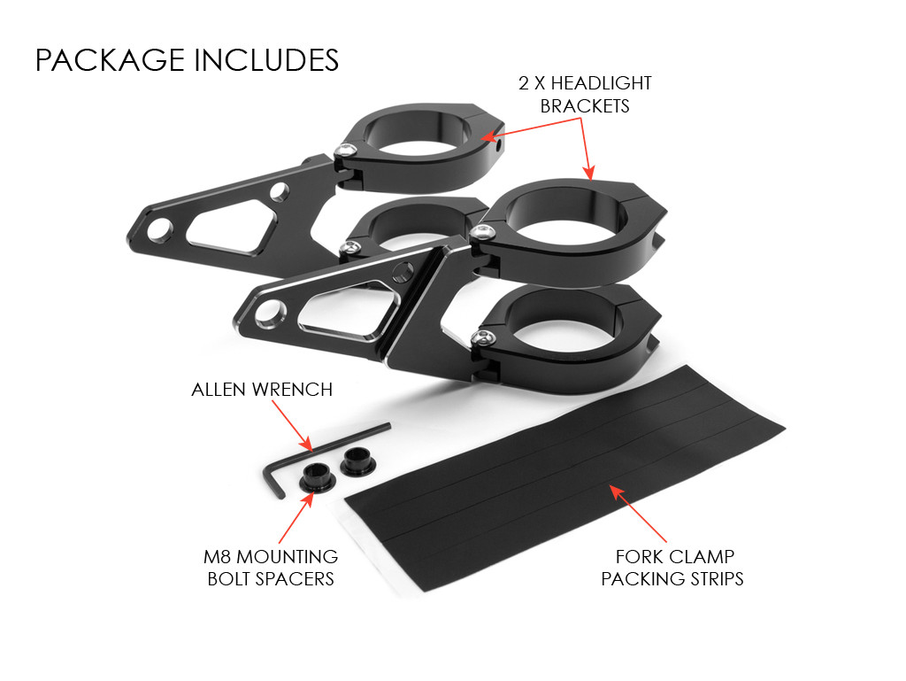 Motorcycle Billet Headlight Fork Bracket | Easy Install