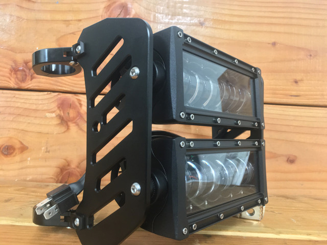Motorcycle LED Headlight w/Brackets | DayMaker Dual Light Bar