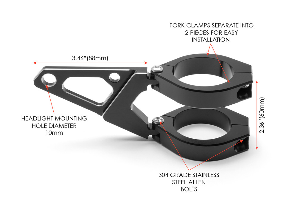 Motorcycle Billet Headlight Fork Bracket | Easy Install