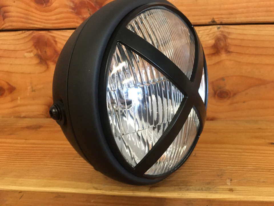 7 Inch headlight | 7inch Lens | H4 Halogen Matte Black | Motorcycle ...