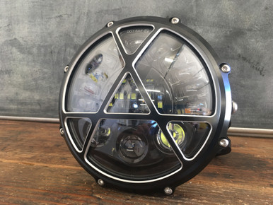 7 inch Motorcycle Headlight LED | Dark Delta | Aluminum Housing | Side ...