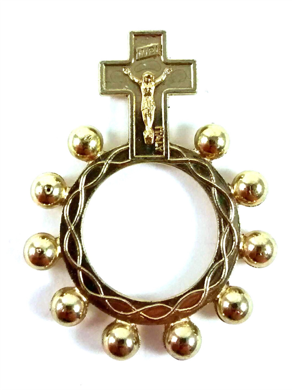 Crucifix Rosary Finger Ring
