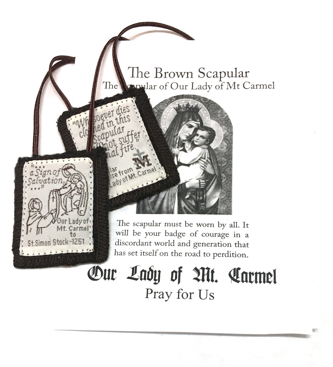 100 Wool Brown Scapular With Pamphlet Pl877
