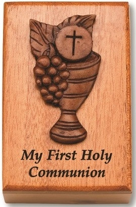 Solid Mahogany Wood First Holy Communion Box N2008