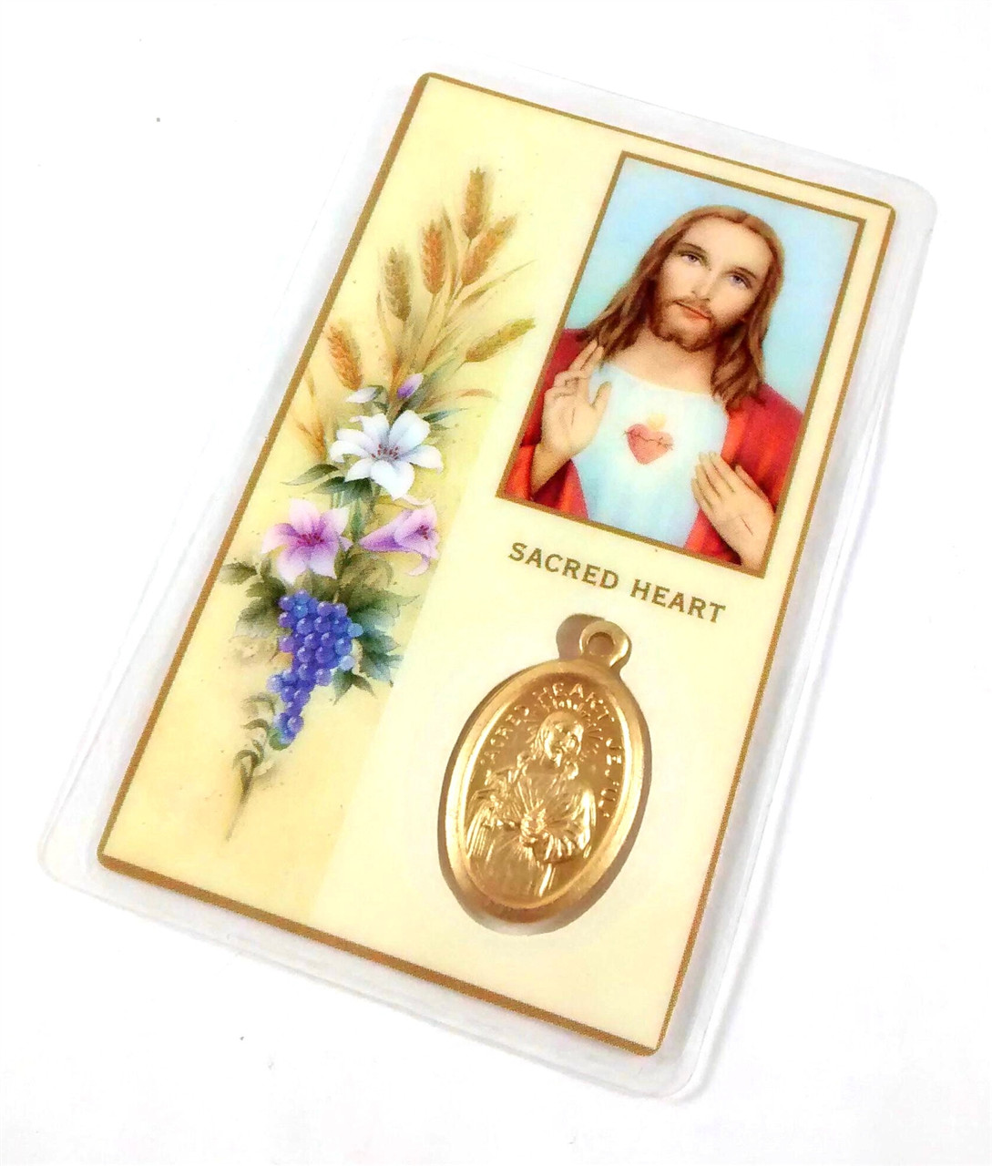 Sacred Heart of Jesus Laminated Holy Card