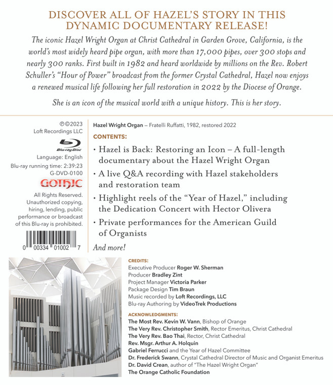 Hazel's Story Blu-Ray Video, The iconic Hazel Wright Organ at Christ ...