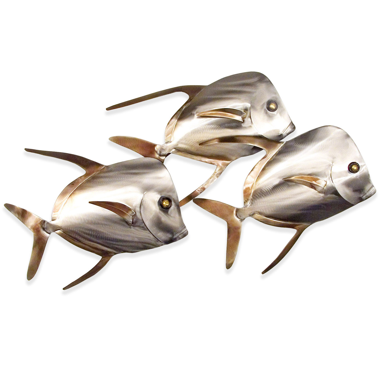 Look down Fish Trio Wall Art - Stainless Wall Art