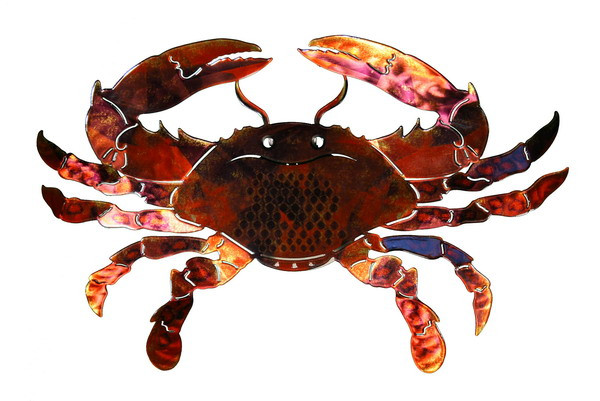 Crawling Red Crab Abstract Metal Wall Sculpture